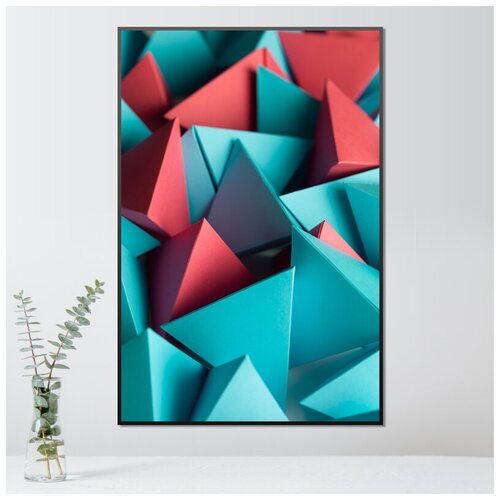 Постер Абстракция Цветные Пирамиды 60х90 см в тубусе ПолиЦентр