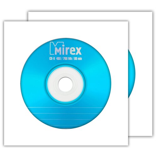 Диск CD-R 700Mb 48x Mirex Standard, в бумажном конверте с окном, 2 шт.