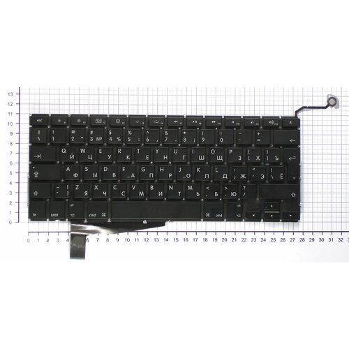 Клавиатура для ноутбука Apple MacBook A1286 черная без SD, большой Enter