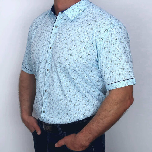 Рубашка ZAFER, размер 3XL, бирюзовый