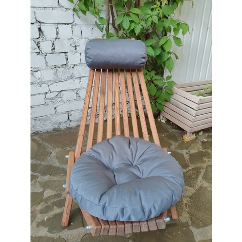 Набор подушек (валик + круг) для кресла кентукки / шезлонга / гамака, цвет графит