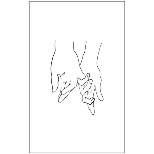 Постер / Плакат / Картина Линии - Руки влюбленной пары 60х90 см в подарочном тубусе