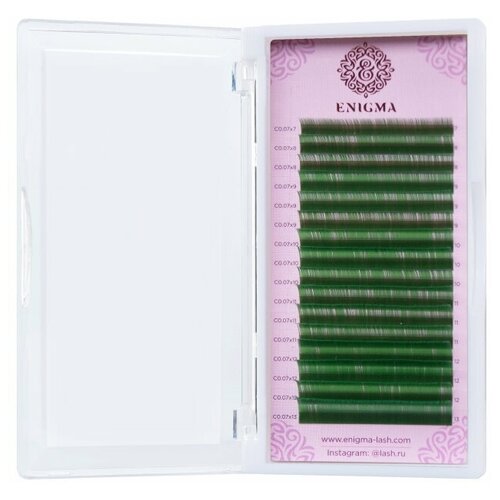 Ресницы Зеленые ENIGMA, С, 0.07, 7-13 mm, 16 линий