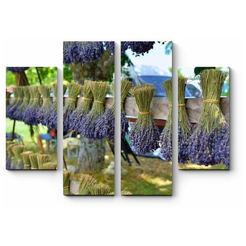 Модульная картина Букеты из лавандовых цветов, Прованс190x143