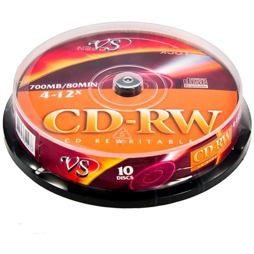 CD-RW VS Носители информации CD-RW, 4x-12x, VS, Cake/10, VSCDRWCB1001