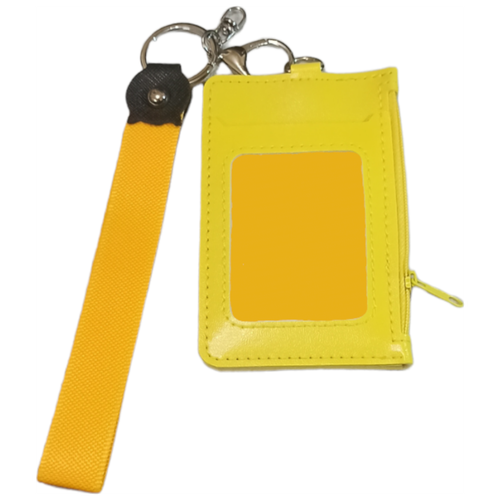 Бейдж для офиса картхолдер чехол для карт бейджик кошелек визитница для пропуска / проездного на ленте, 7х11 см , бейдж для офиса желтый