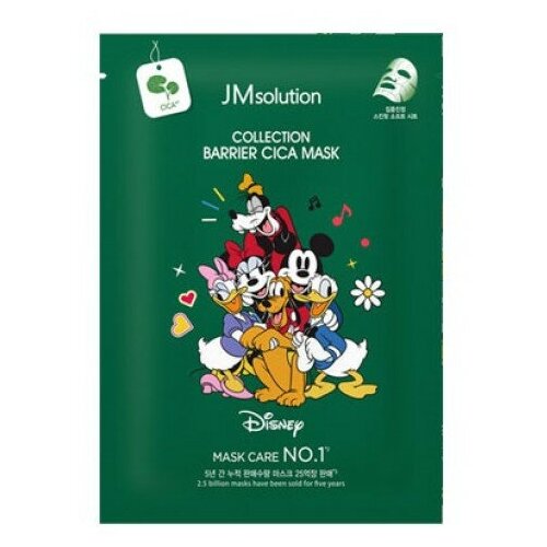 JMsolution Маска тканевая успокаивающая с центеллой / Disney Collection Barrier Cica Mask , 1 шт.*30 мл