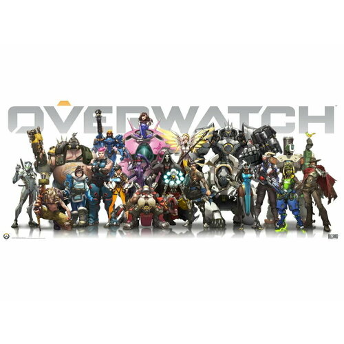 Плакат, постер на холсте Overwatch/Овервотч/игровые/игра/компьютерные герои персонажи. Размер 21 х 30 см