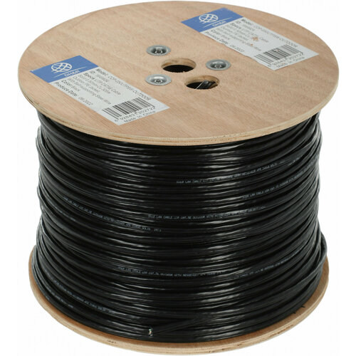 Кабель сетевой Ningbo UTP 4 пары cat5E solid 0.5мм Cu molded 305м серый outdoor стальной трос