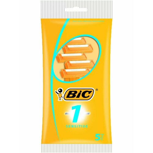 Бритва одноразовая, BIC 1 Sensitive 5 штук в упаковке