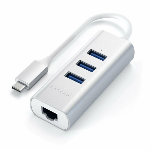 USB-хаб Satechi Type-C 2-in-1 USB 3.0 Aluminum 3 Port Hub and Ethernet Port. Интерфейс Type-C. Цвет