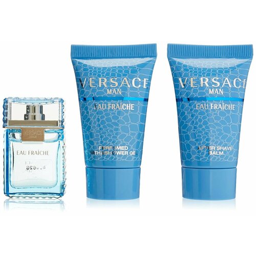 Versace EAU FRAICHE Набор (edT 5 мл + гель д/душа 25 мл + бальзам после бритья 25 мл)