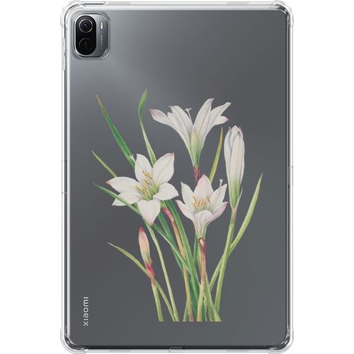 Противоударный силиконовый чехол для планшета Xiaomi Mi Pad 5/5 Pro 11.0 White lily