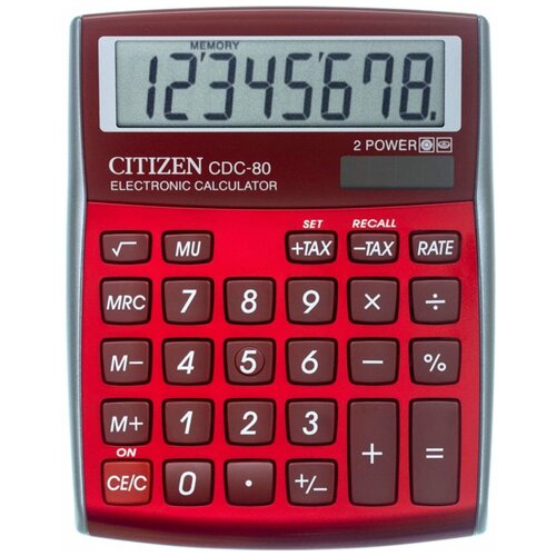 Калькулятор настольный Citizen CDC-80RDWB (8-разрядный) красный (CDC-80RDWB)