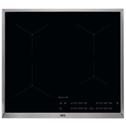 Индукционная варочная панель AEG IKB 64431 XB, с рамкой, цвет панели черный, цвет рамки серебристый