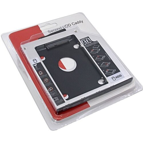 Optibay HDD/SSD в отсек CD/DVD 12.7мм крепления снизу, металл / пластик