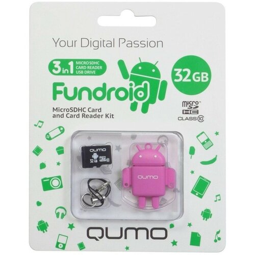 SD карта Qumo Fundroid QM32GCR-MSD10-FD-PNK