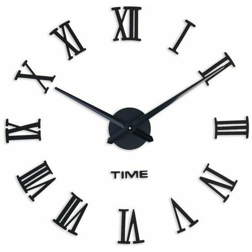 Часы-наклейка, серия: DIY, Лорье, плавный ход, d-120 см, 1 ААА, черные
