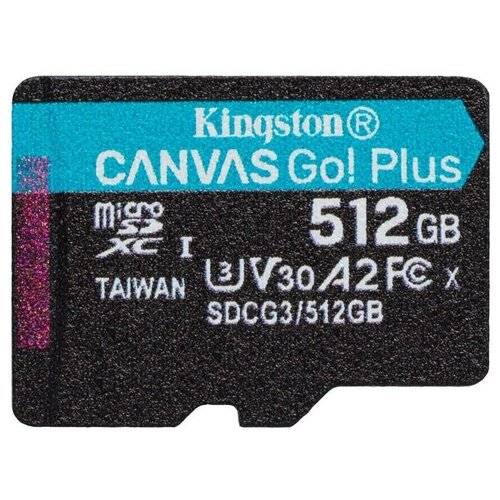 Карта памяти Kingston microSDXC 512 ГБ Class 10, V30, A2, UHS-I U3, R/W 170/90 МБ/с, 1 шт., черный