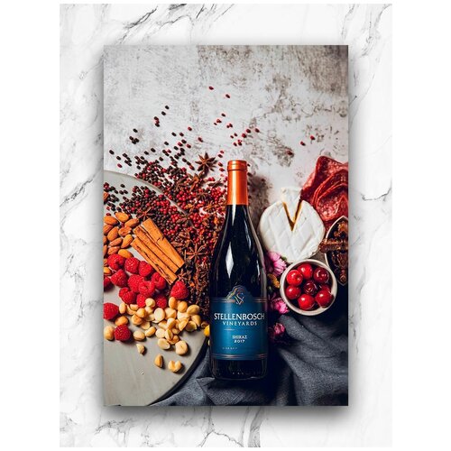 Картины для интерьера на холсте 40х60 см/ Бутылка вина