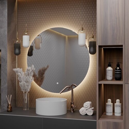 Зеркало круглое Муза D55 для ванной с нейтральной LED-подсветкой и антизапотеванием