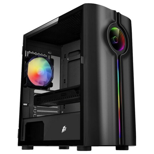 1STPLAYER Корпус INFINITE SPACE IS3 Black Корпус mATX, TG 1x120mm RGB fan inc. IS3-BK-1F2