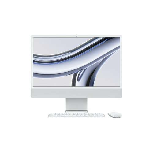Моноблок Apple Моноблок Apple iMac A2874 24" 4.5K M3 8 core (4.05) 8Gb SSD256Gb 8 core GPU macOS WiFi BT 143W клавиатура мышь Cam серебристый 4480x2520
