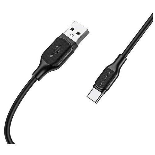 Кабель Borofone BX42, Type-C - USB, 3 А, 1 м, TPE оплётка, чёрный