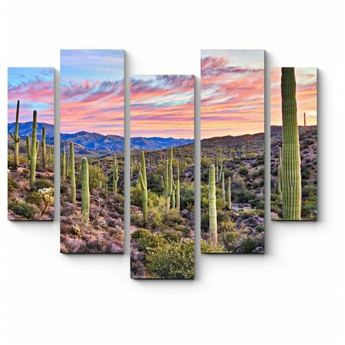 Модульная картина Закат в пустыне Соноран 151x123