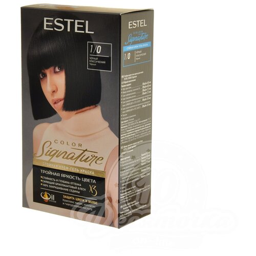 ESTEL Стойкая крем-гель краска для волос COLOR Signature, 1/0 черный классический, 170 мл
