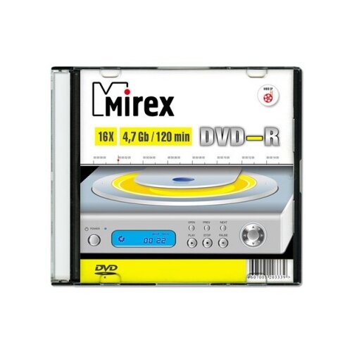 Диск DVD-RMirex4,7Gb 16x, 1 шт.