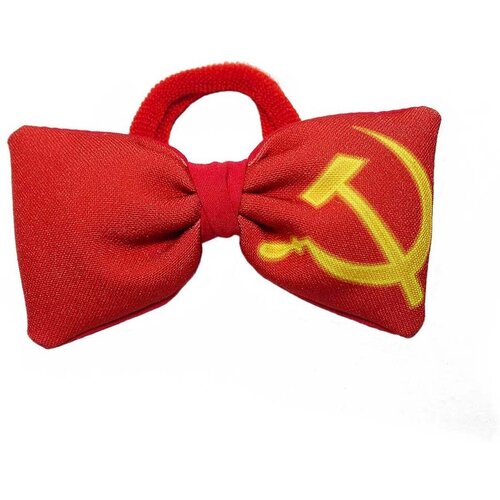 Бантик на резинке "Серп и молот/СССР" для хвостиков, косичек, девушке, девочке, 10 х 5 см