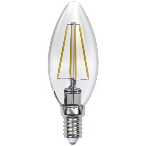 Лампа светодиодная LED 5вт 200-250В свеча диммируемая 450Лм Е14 3000К Uniel Air филамент