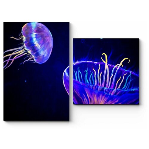 Модульная картина Сияющие медузы110x83