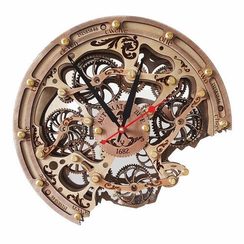Часы Настенные Автоматон Bite 1682 Друид с вращающимися шестеренками