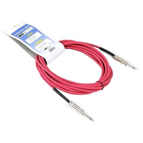INVOTONE ACI1001/R - инструментальный кабель,6,3 джек моно <-> 6,3 джек моно, длина 1 м (красный)