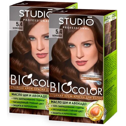 Набор из 3 штук Краска для волос Biocolor 5.4 Шоколад, 50/50/15мл