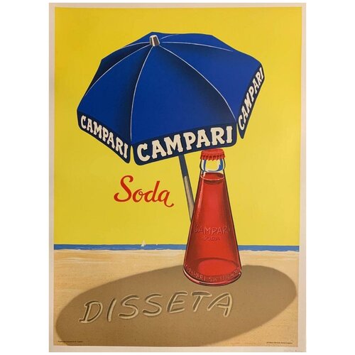 Постер / Плакат / Картина Рекламный плакат - Напиток Campari Soda Disseta 50х70 см в подарочном тубусе