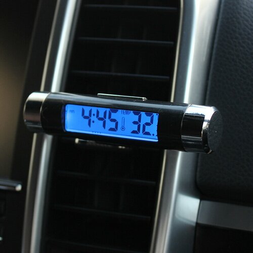 Автомобильные часы с подсветкой и термометром