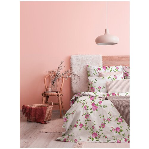 Комплект постельного белья GALTEX Розы, 1.5-спальное, бязь, розовый