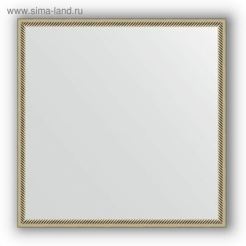 Зеркало в багетной раме Evoform Definite 68x68 см, витое серебро 28 мм (BY 0656)