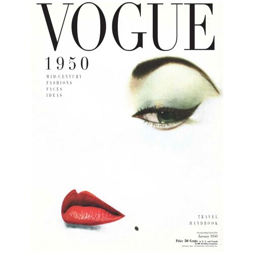 Постер / Плакат / Картина Vogue - Красные губы 40х50 см в подарочном тубусе