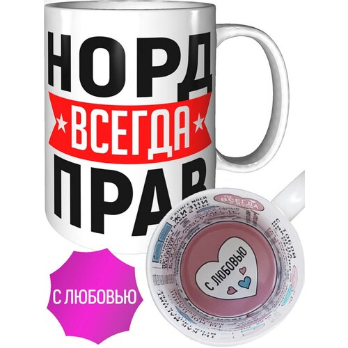 Кружка Норд всегда прав - в любовью внутри