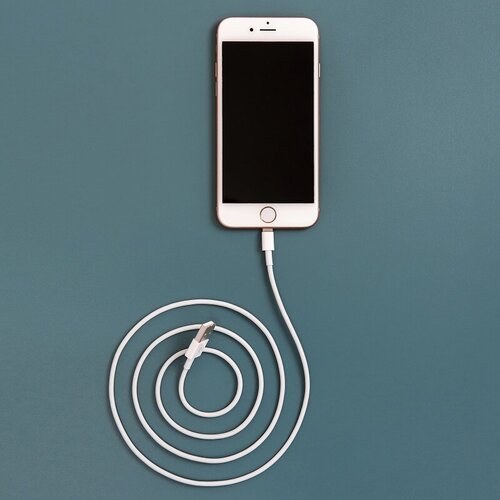 USB кабель для iPhone с разъемом Lightning "Оригинал" (чип MFI) 1 м, цвет: Белый