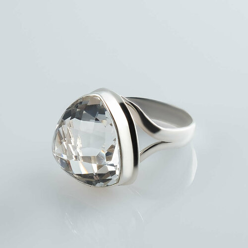 Кольцо Milana Silver, серебро, 925 проба, горный хрусталь, размер 19.5