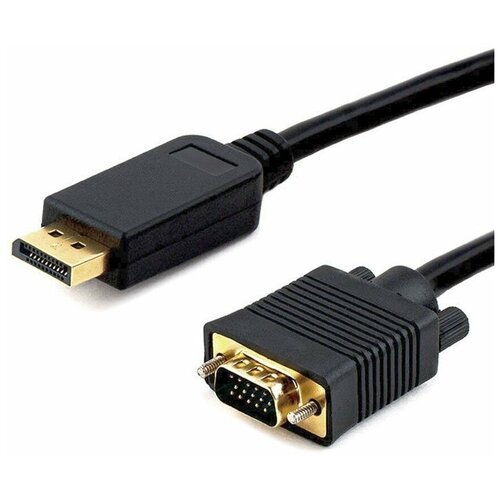 Кабель DisplayPort->VGA Cablexpert CCP-DPM-VGAM-5M, 5м, 20M/15M, черный, экран, пакет