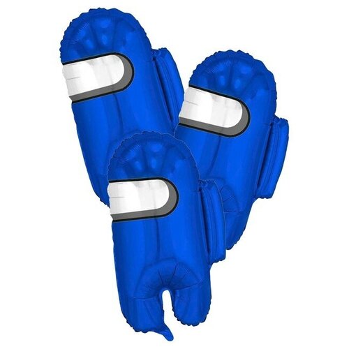 Шар фольгированный 26" «Космонавтик», фигура, набор 3 шт, цвет синий