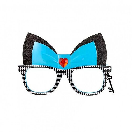 Карнавальные очки "Модница" Синий Бантик, украшение для праздника