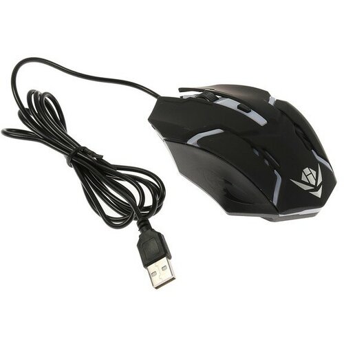 Мышь MOG-03U Gaming, игровая, проводная, 4 кнопки, подсветка, 1600 dpi, USB, чёрная