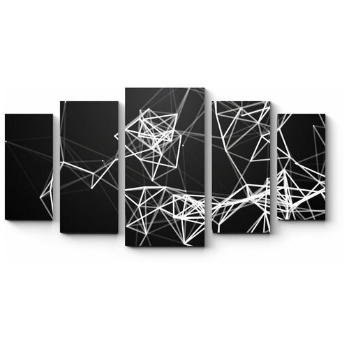 Модульная картина Сияющие линии на черном 100x55
